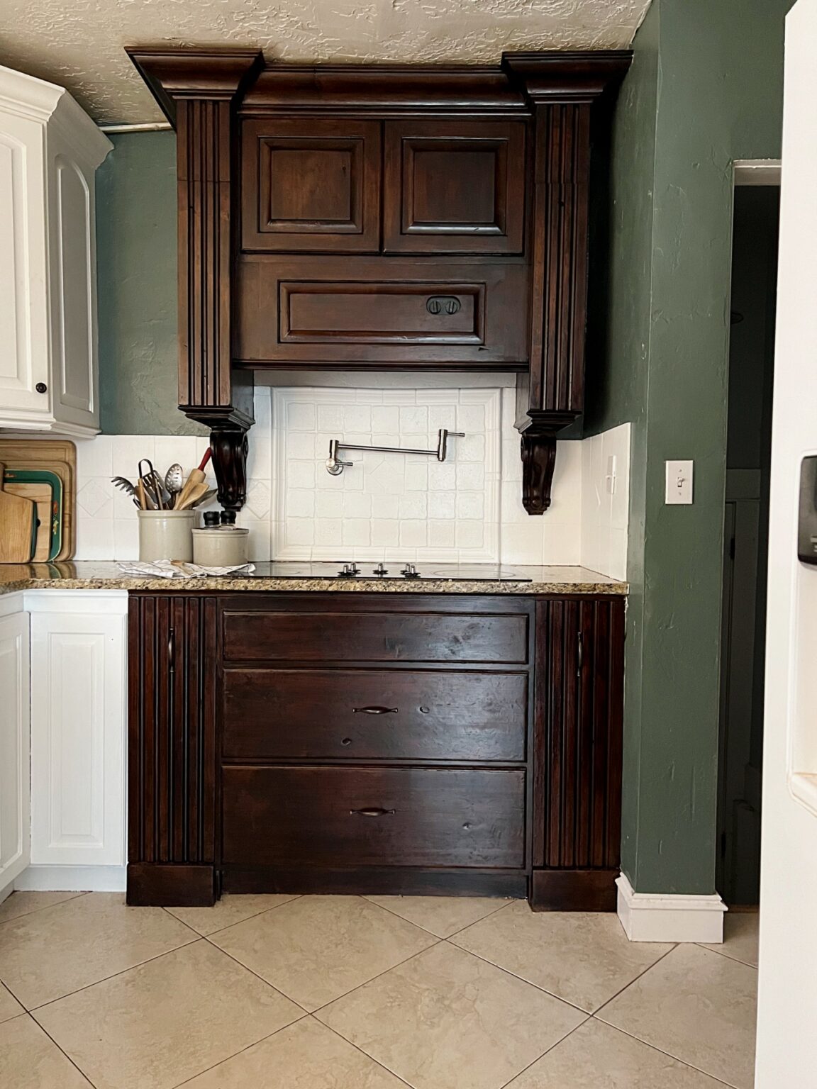 How I stripped four layers of paint and gel stained our Stove hood ...
